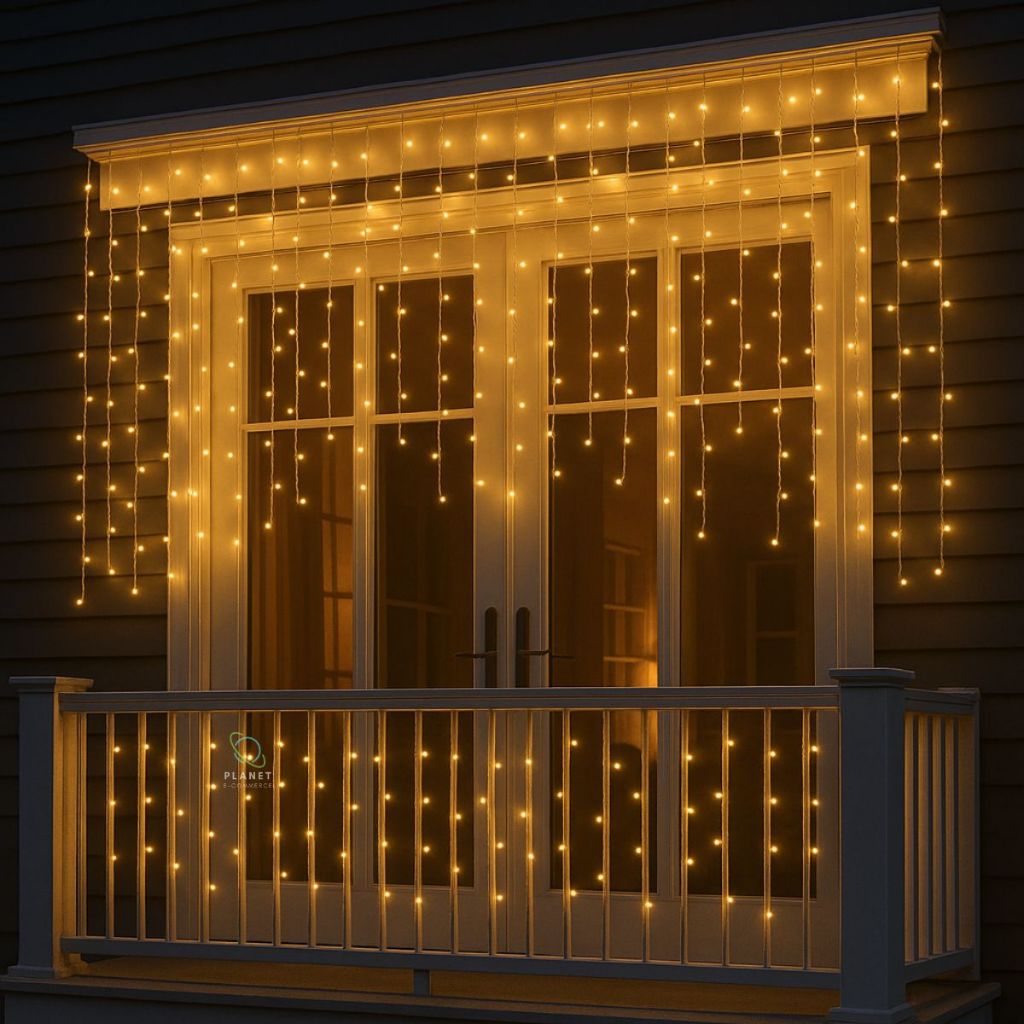 Cascata 100 Led Decorativa Sacada Natal 8 Funções 2,5 Metros | Shopee ...