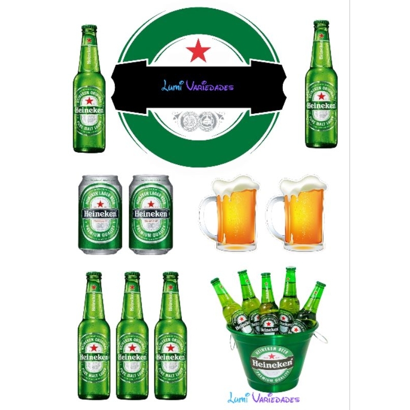 Topo de bolo heineken personalizado | Shopee Brasil