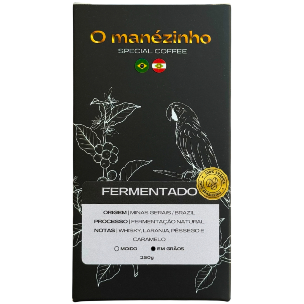 Café Especial O Manézinho Fermentado 100% Arábica em Grãos 250g Torra ...