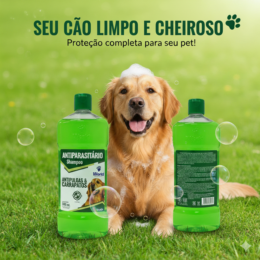 SHAMPOO PARA CAES ANTI-PULGAS WORD SEU PET CHEIROSO E SEM PULGAS ...