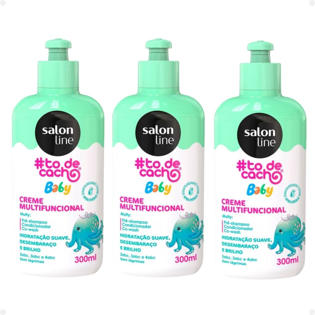 Kit Salon Line Baby: 3 Creme Multifuncional 300ml | Shopee Brasil