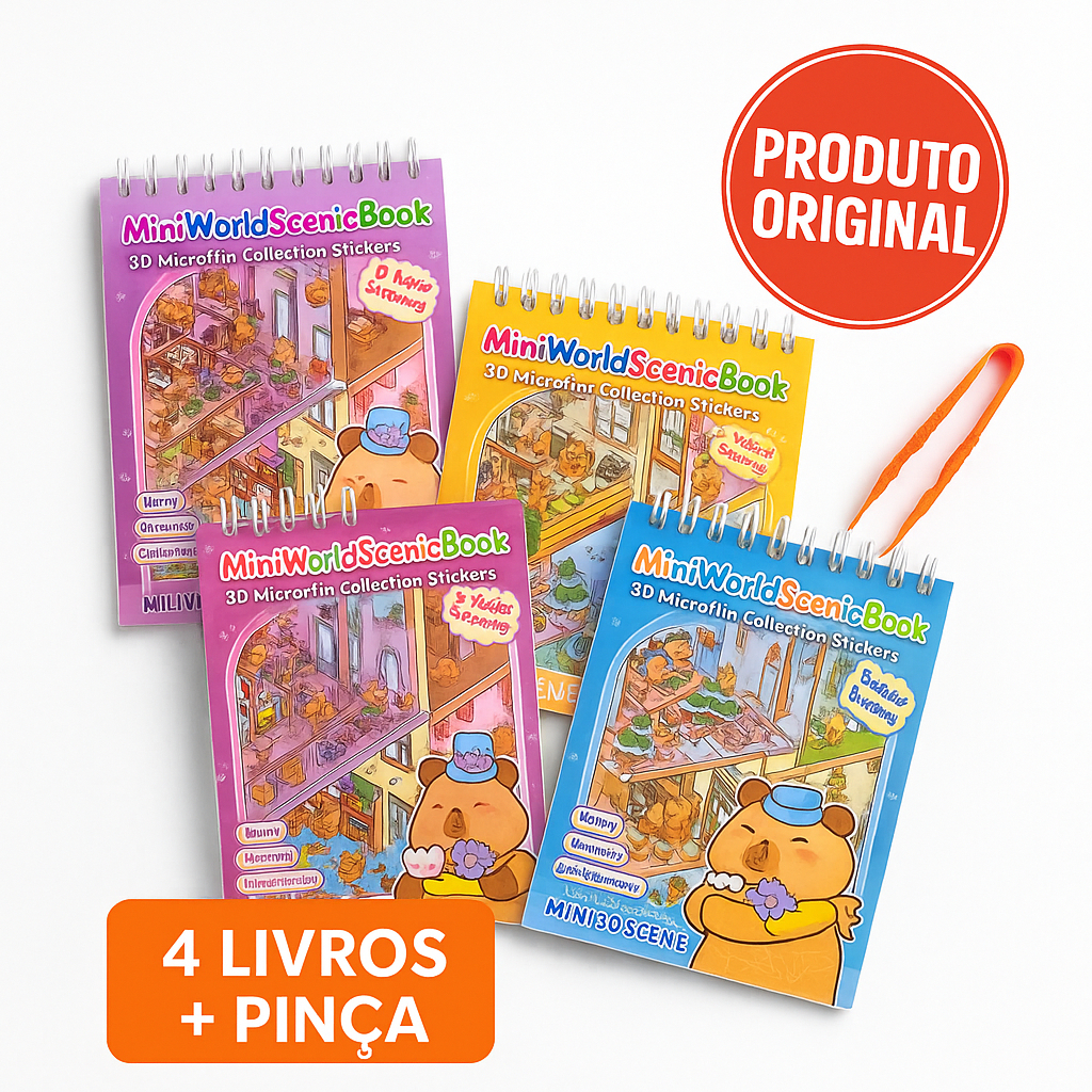 Kit 4 Livros Mini World Scenic Book + Pinça | 32 Cenários 3D ...