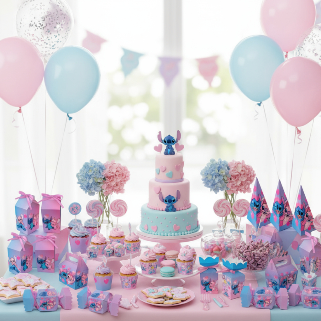 Kit Lembrancinha Stitch e Angel Aniversário Infantil Festa Decoração ...