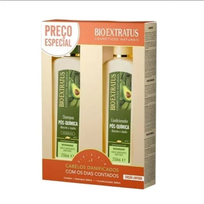 Bio Extratus Kit Promocional Pós Química Shampoo e Condicionador 250ml ...