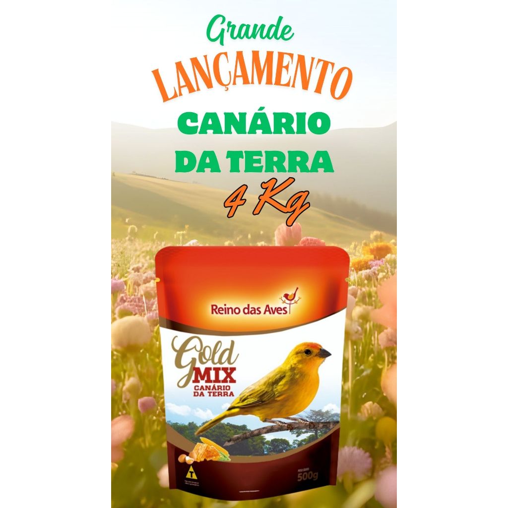 CANÁRIO DA TERRA Gold Mix 4 kg - Reino das aves | Shopee Brasil