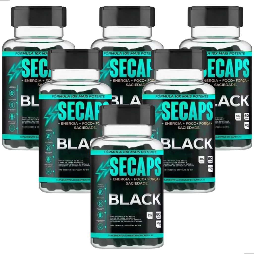 Secaps Black 6 Frascos 360 Cápsulas - Suplemento Natural Original ...