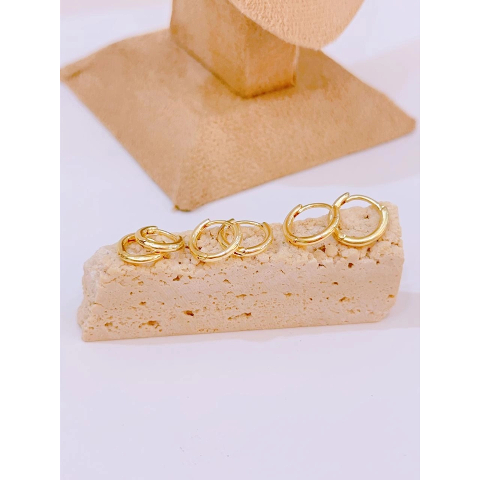 Trio de Argolas Douradas Delicada | Shopee Brasil
