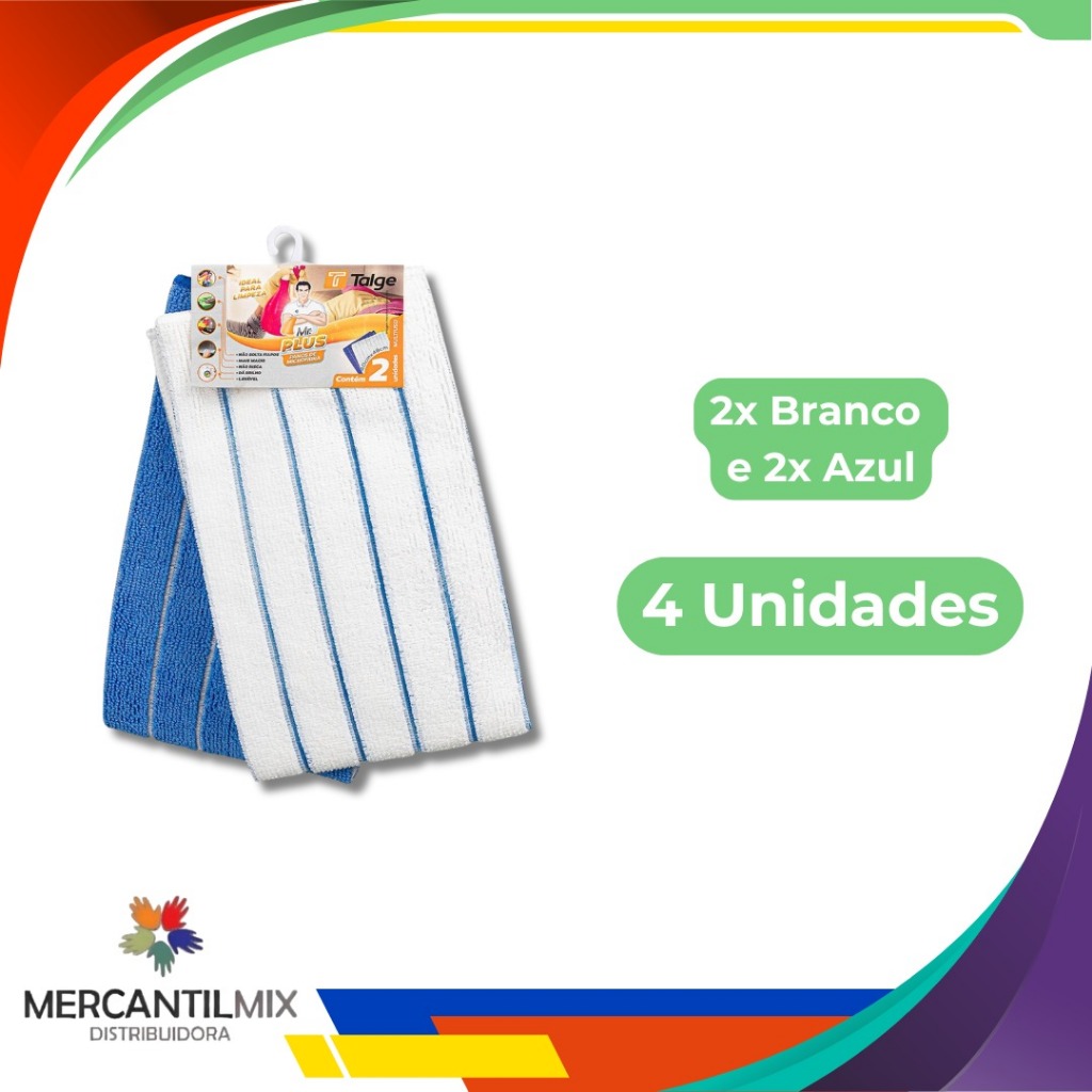 Pano de Microfibra 4 Unidades Limpeza Multiuso Talge Cozinha Vidro Inox ...