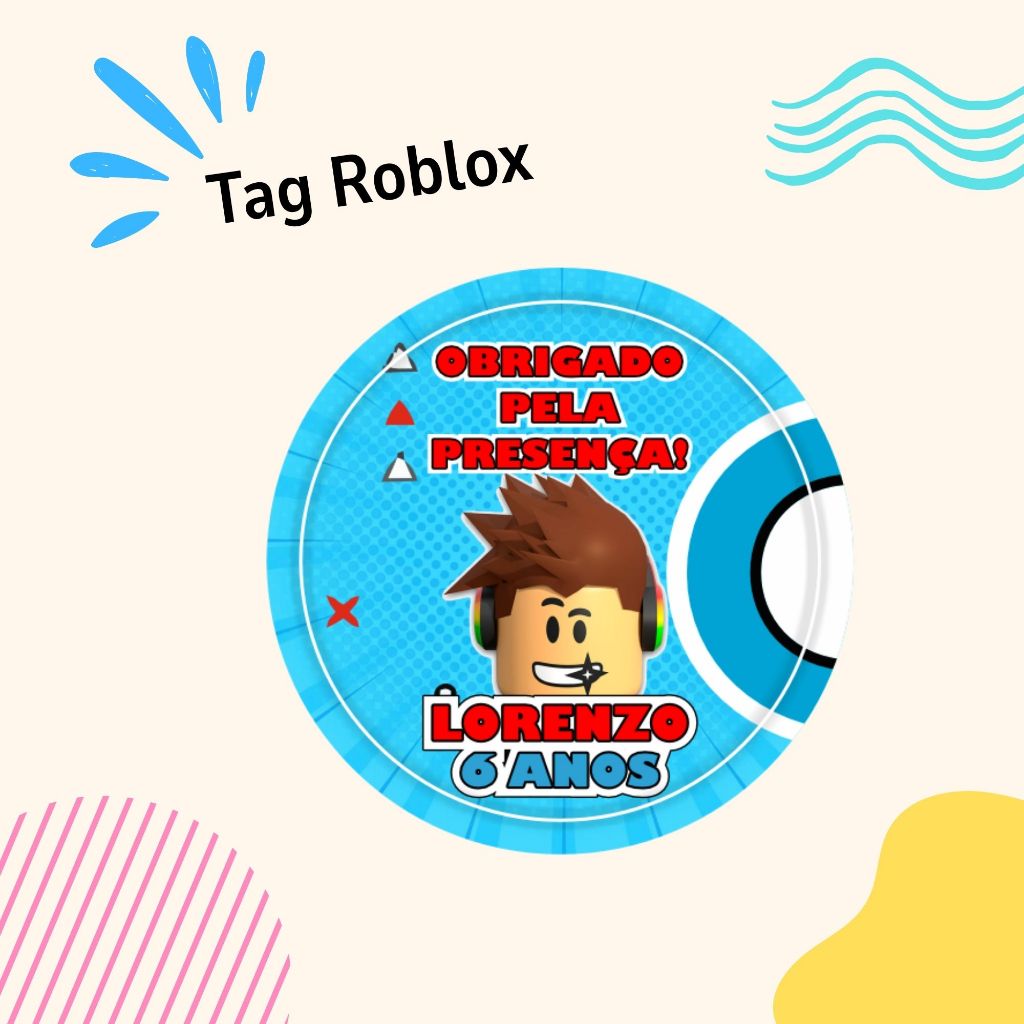 Kit 50 Tags Redondas ROBLOX 4x4 Personalizadas | Com Furo ou Sem Furo | Etiquetas para ...