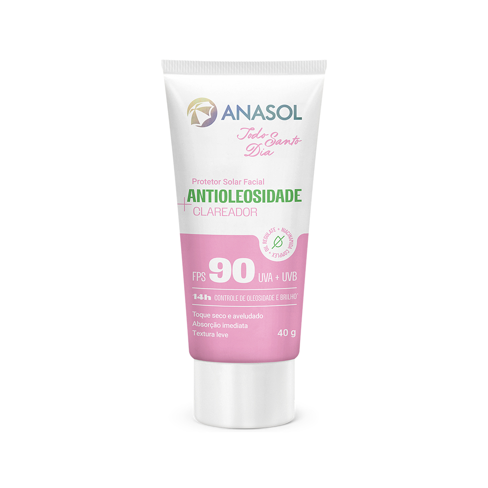 ANASOL PROT. SOLAR FACIAL TSD-ANTIOLEOSIDADE CLAREADOR FPS 90 - 40 G ...