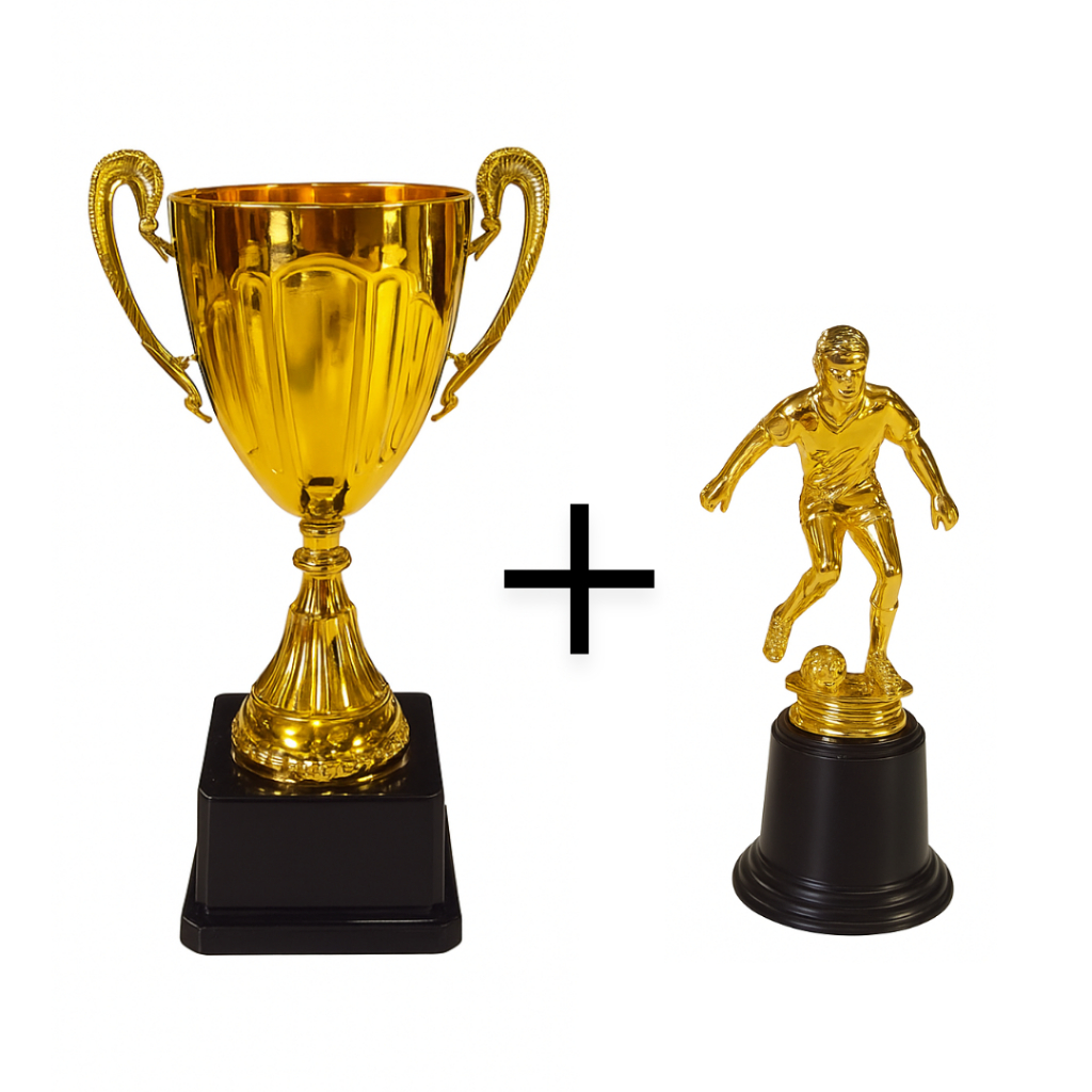 Kit Taça + Troféu de Futebol Plástico | Shopee Brasil