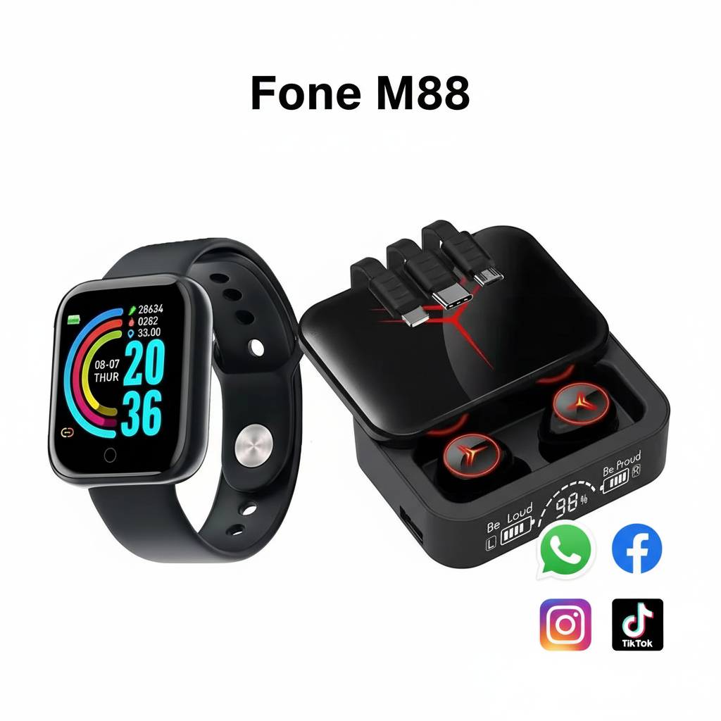 Kit Relógio Digital Smartwatch D20 Masculino Feminino com Fone sem Fio ...
