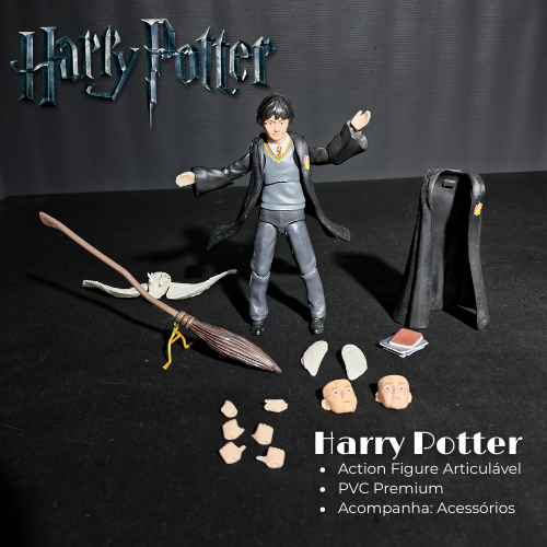 Harry Potter – Action Figure Articulável com Acessórios – PVC – 12 cm ...