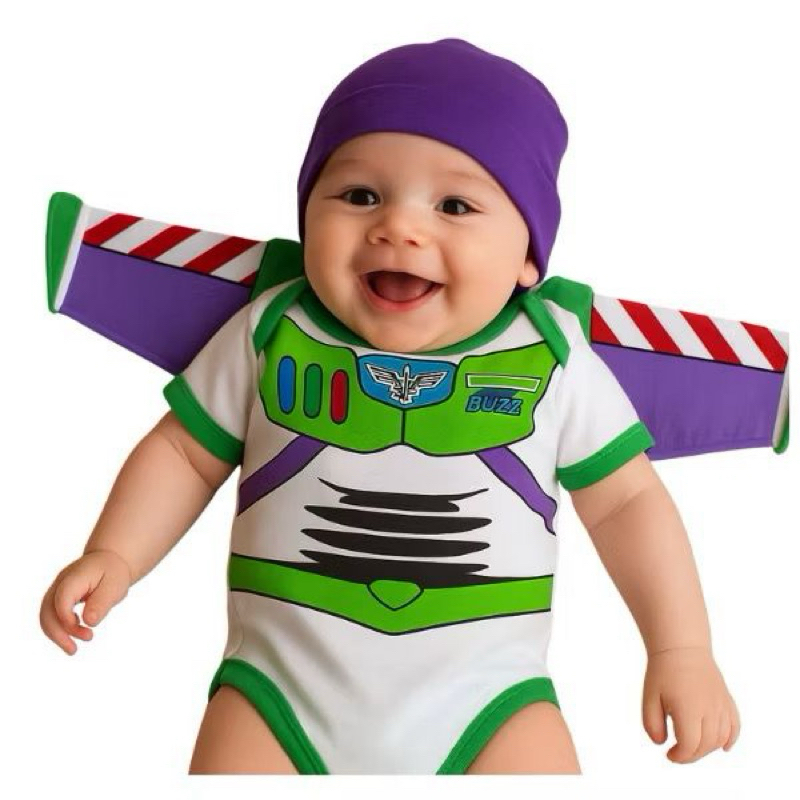 Fantasia Bebê Buzz Body + Touca + Asa Toy Story Mesversário Infantil ...