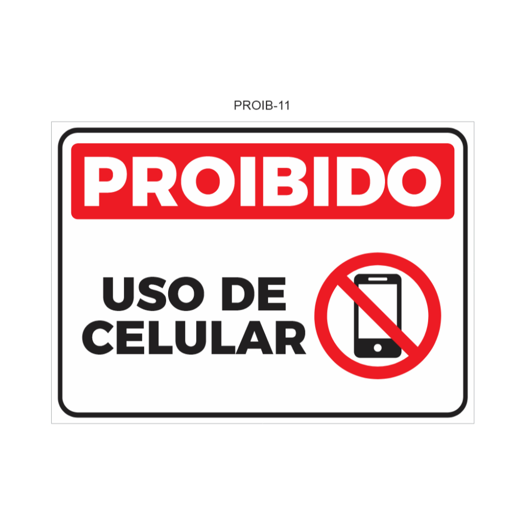 Placa Sinalização Proibido Uso de Celular 28x20cm Fácil Instalação ...