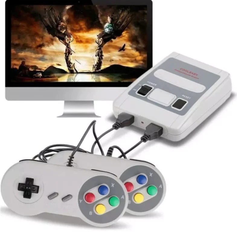 Video Game Classic Super Nintendo Mini SNES Com 2 Controles 8 Bits 620 Jogos Original | Shopee ...