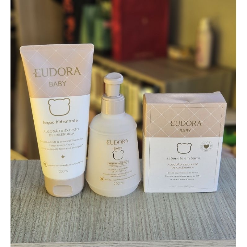 Kit Eudora Baby (Sabonete em Barra, Sabonete Líquido e Hidratante ...