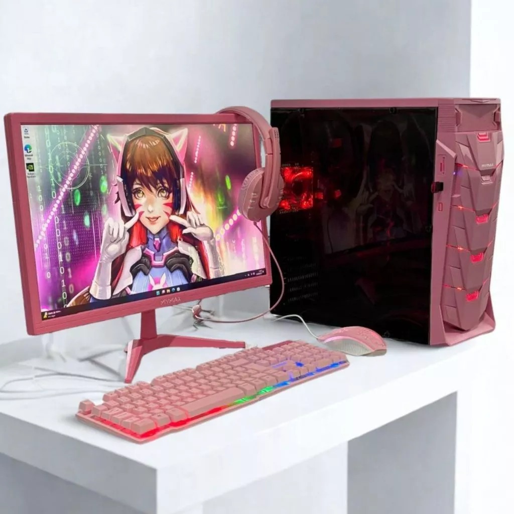 Pc Gamer Completo i7 6°, 16Gb + SSD 480Gb, GTX1650 + Monitor Rosa 21,5 ...
