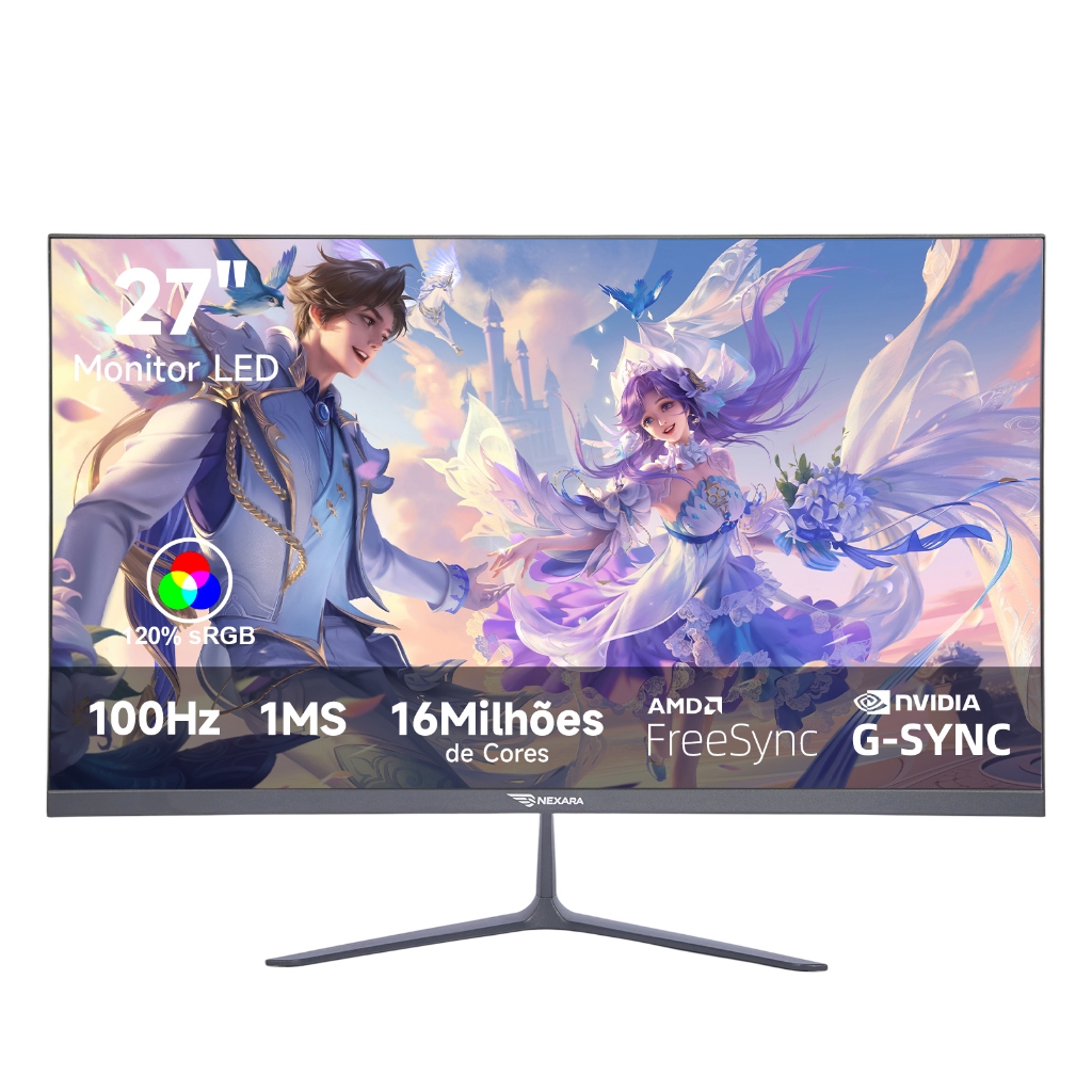 Monitor Curvo 27 Polegadas 100Hz, Painel VA com 4000:1 Contraste, AMD ...