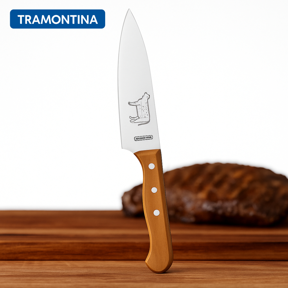 Faca Tramontina 8” Para Carne e Churrasco 33cm Lâmina Inox Afiada Cabo ...