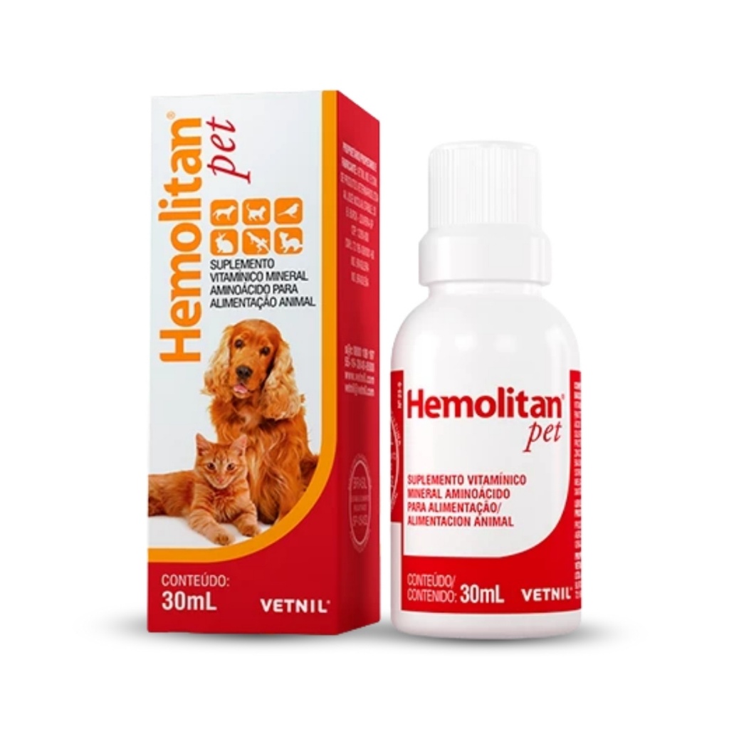 Hemolitan® Pet 30ml | Vetnil - Suplemento Vitamínico Imunidade Forte ...