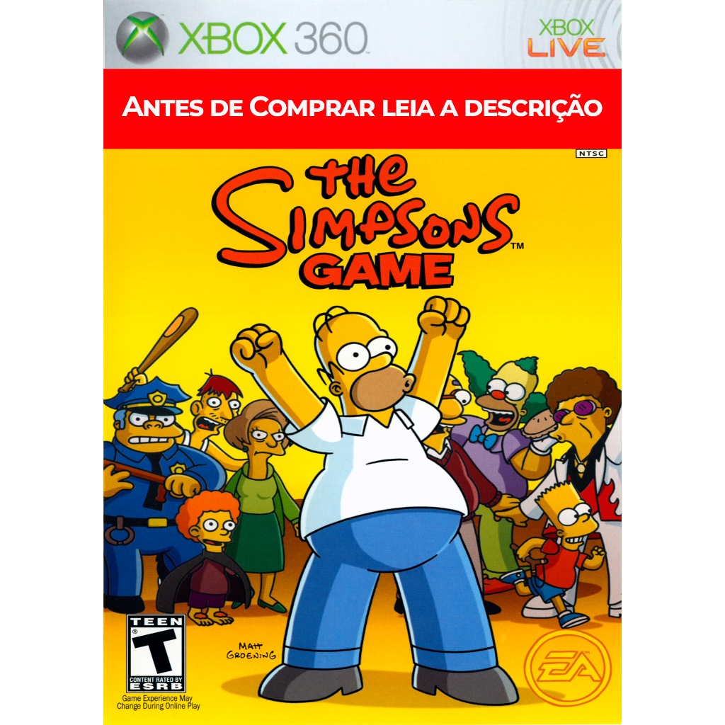 Jogo The Simpsons Game Xbox 360 Mídia Física Aventura em Springfield ...
