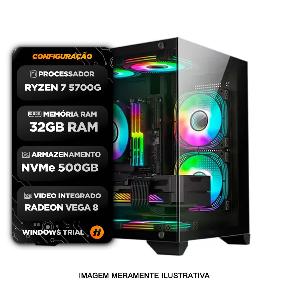 PC Gamer Hertz Ryzen 7 5700G | 32GB RAM | NVMe 500GB | Radeon Vega 8 ...
