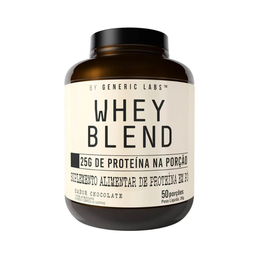 Whey Blend 22g de proteina por porção 2kg no sabor chocolate By generic ...