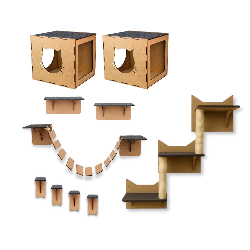 Brinquedo de Gato Kit Playground para Gatos 10pçs Escalada de Parede ...