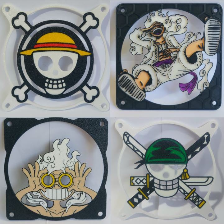 Kit 4 Grades Grelhas para Cooler Fan Grill 120mm One Piece Luffy Zoro ...