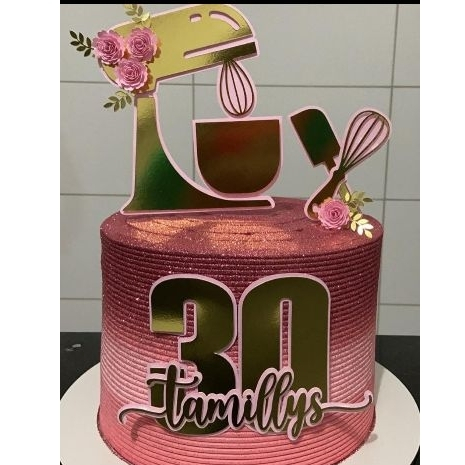 topo de bolo/ Topper para bolo tema confeiteira / confeitaria ...