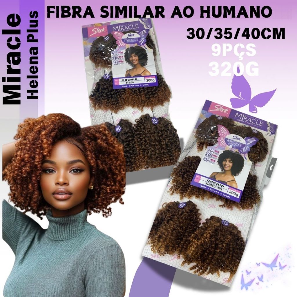 Cabelo Bio Humano hair Cacheado Black Miracle Orchid 40cm 300g | Shopee ...