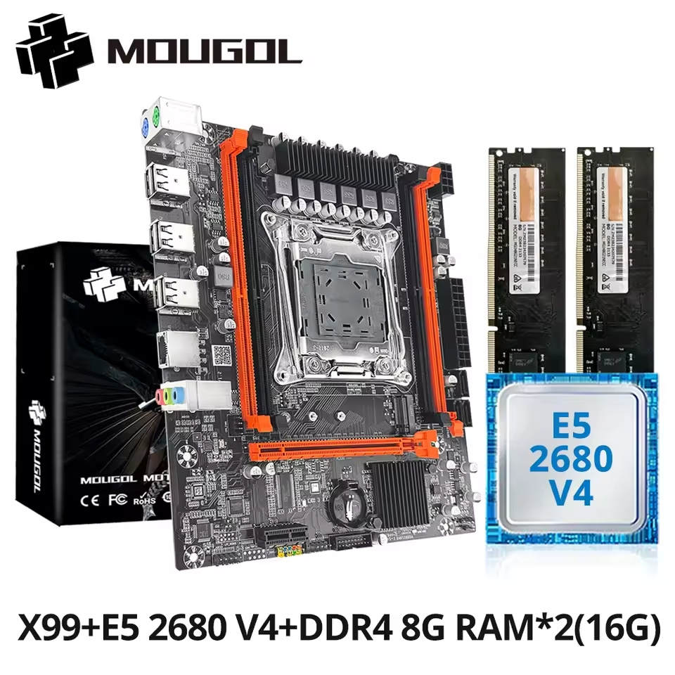 Kit Intel Xeon E5 2680 V4 16GB de memoria ram DDR4 e placa mãe X99 Soyo ...