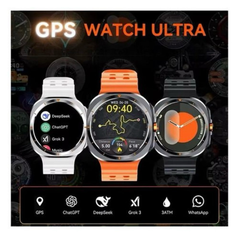 Smartwatch SU01 AMOLED com GPS Relogio Inteligente Galaxy Watch Ultra ...