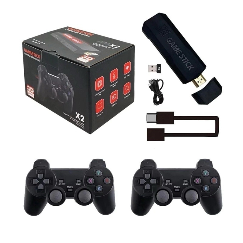 Game Stick Controller Gamepad X2 3D Wireless 4k Retro | Shopee Brasil