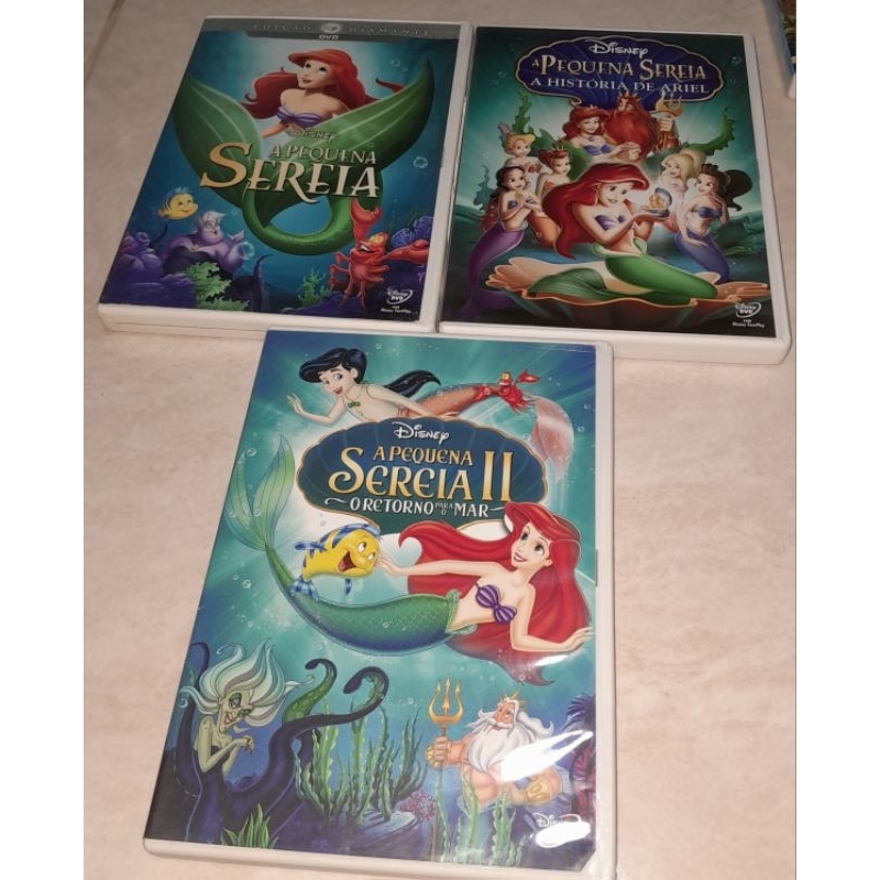 dvd a pequena sereia disney 1,2 e 3 | Shopee Brasil