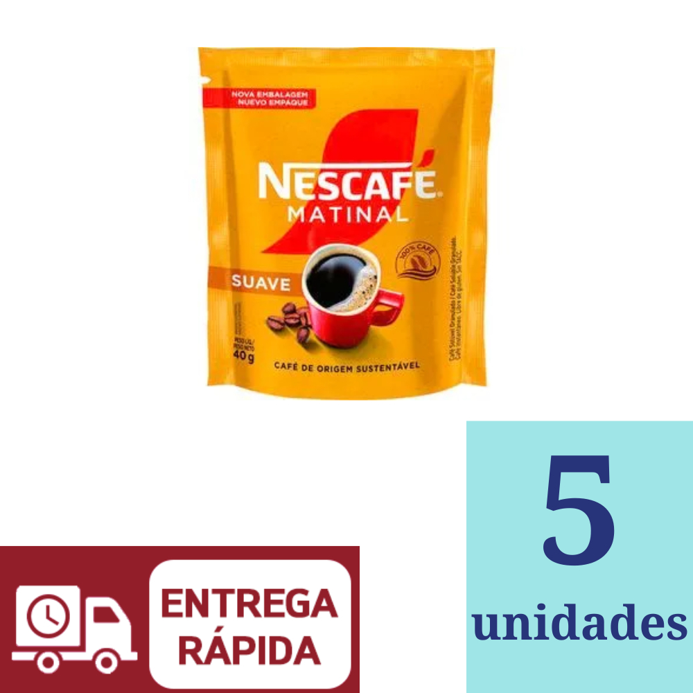 Café Solúvel Nescafé Matinal Sachê 40g – 5 UND | Shopee Brasil