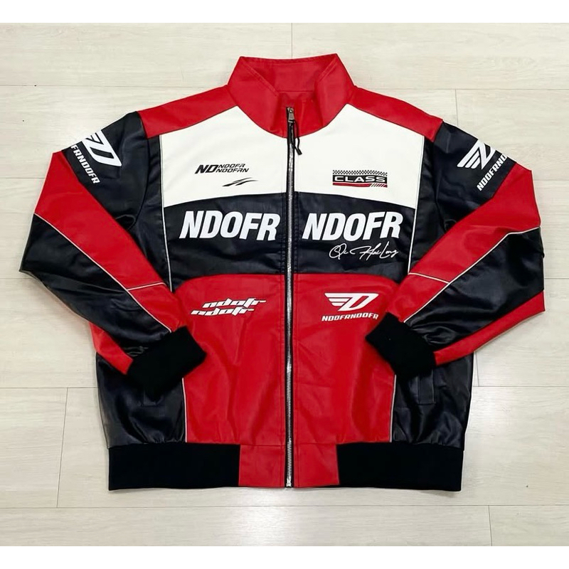Jaqueta de Couro NDOFR Vermelha e Preta, Branco | Shopee Brasil