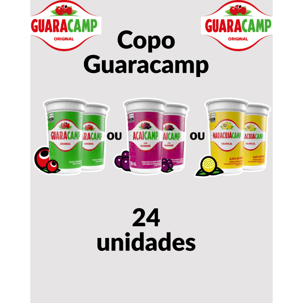 Guaracamp Caixa De Refresco Com 24 Unidades Copo 285ml | Shopee Brasil