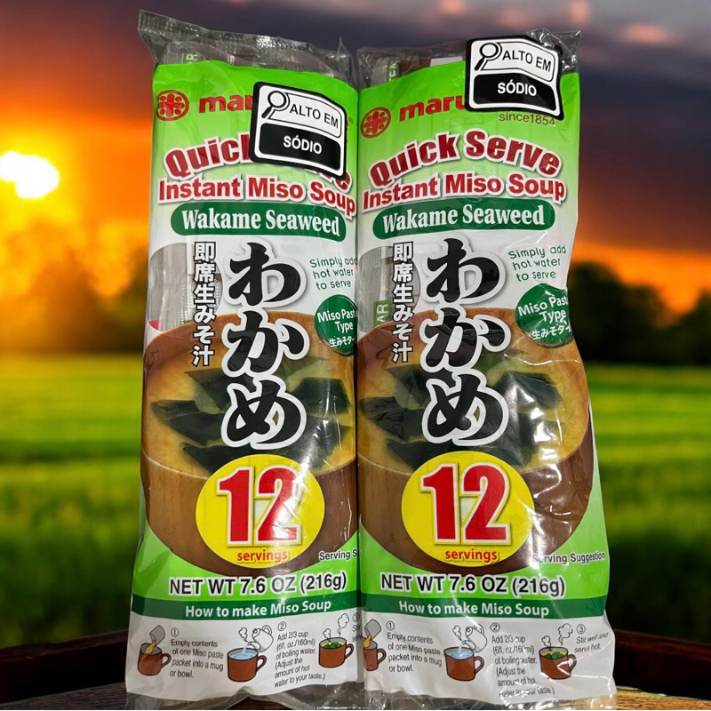 Missoshiro Sopa Instantânea Alga Marukome 12 saches Comida importado ...