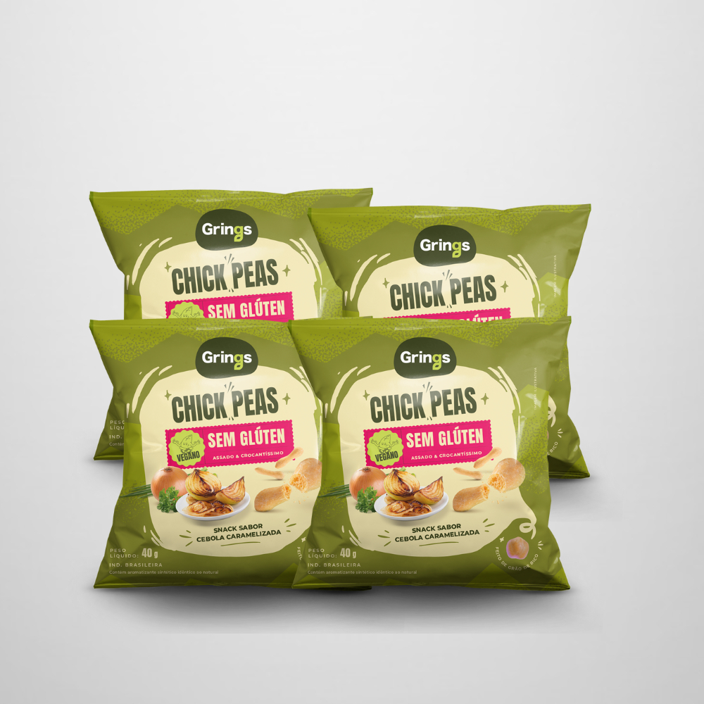 Kit 4x Chick Peas Grings Sabor Cebola Caramelizada - Snack Saudável ...