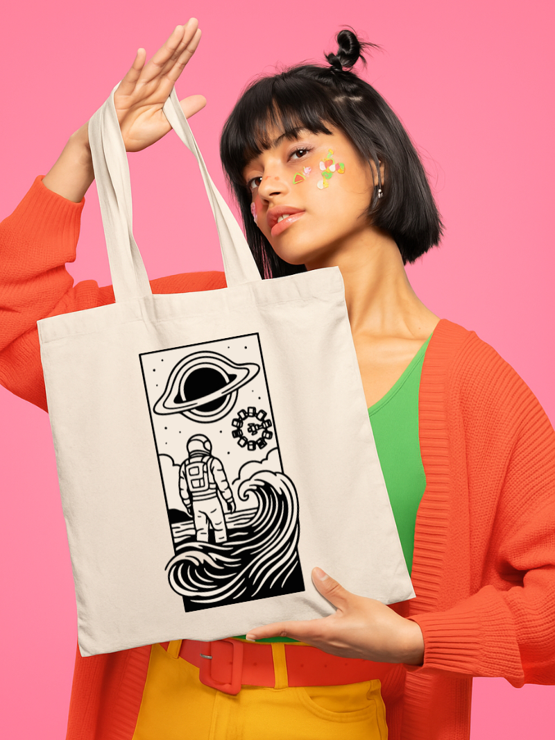 Bolsa Interestelar Ecobag Algodão Cru 40x40cm Planetas Filme Escola ...