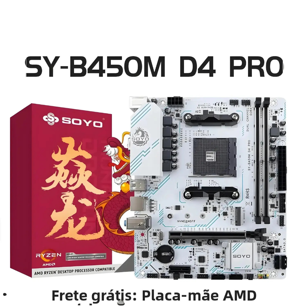 Placa Mae soyo/colorful B450M/a520 D4 PRO micro atx Ddr4 Nvme Pcie am4 | Shopee Brasil