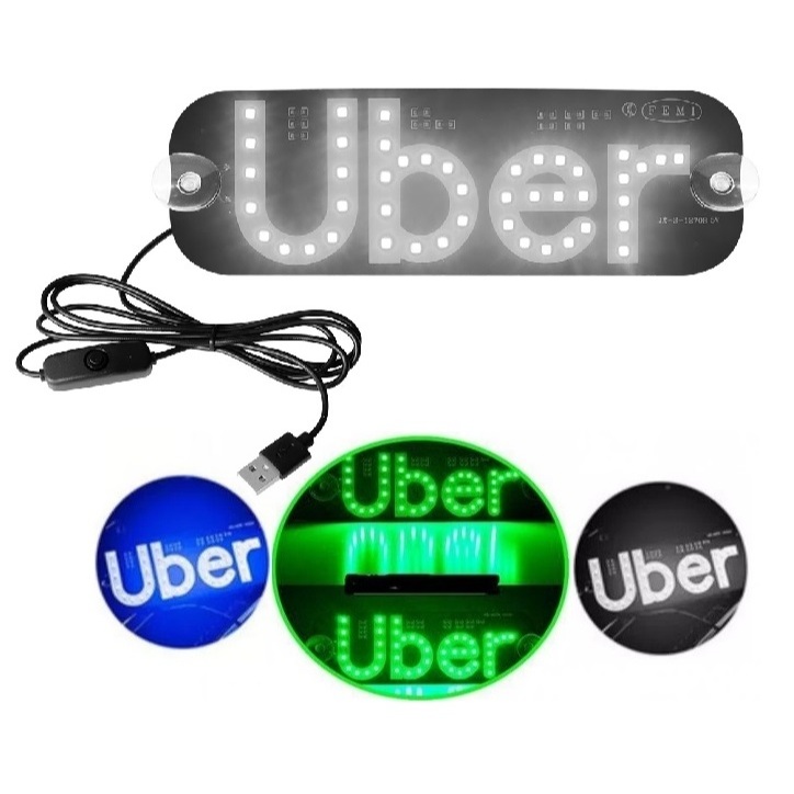 Placa Luminosa LED para Uber - Conexão USB com Ventosas | Shopee Brasil