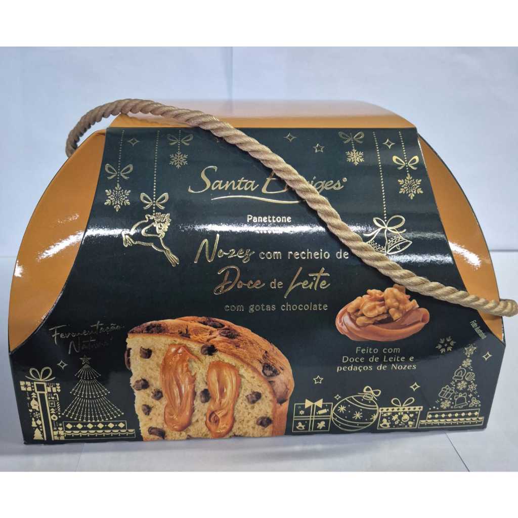 PANETTONE SANTA EDWIGES NOZES COM GOTAS DE CHOCOLATE RECHEIO DOCE DE ...