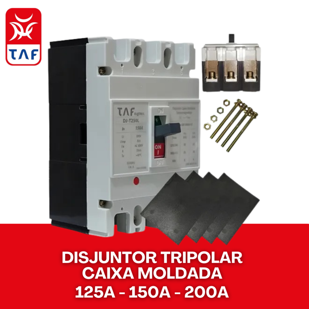 Disjuntor Tripolar Caixa Moldada 125 até 200 Amperes Taf | Shopee Brasil