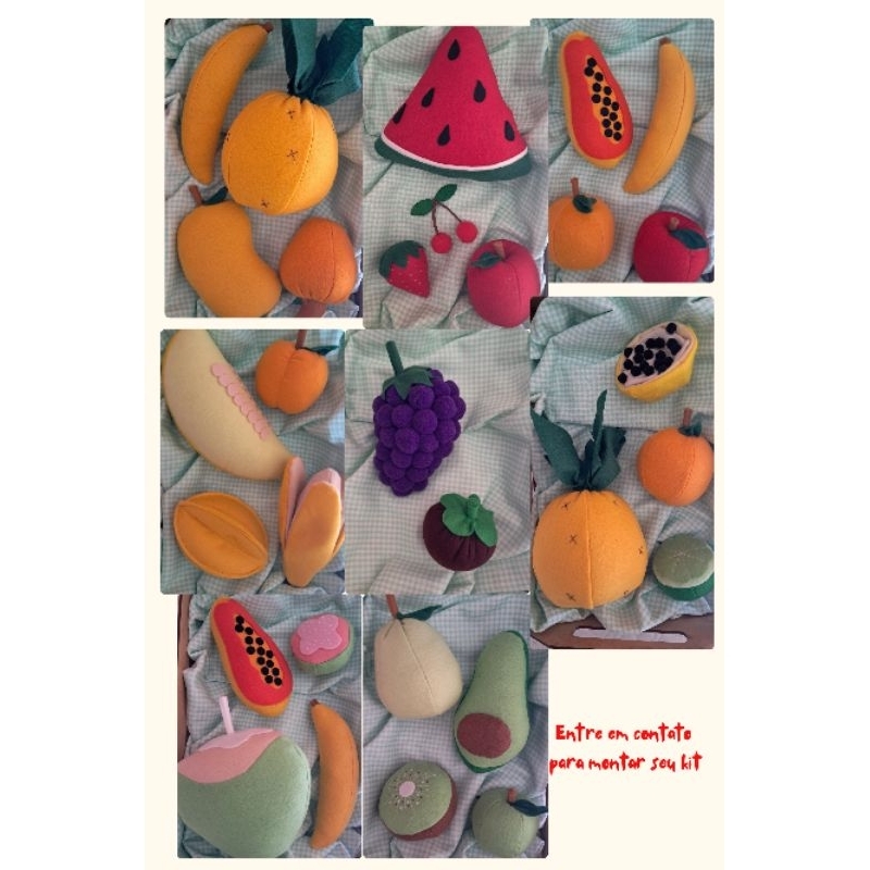 🍇 Kit de Frutas de Feltro para Brincar – Diversão, Cor e Imaginação! 🍇 ...