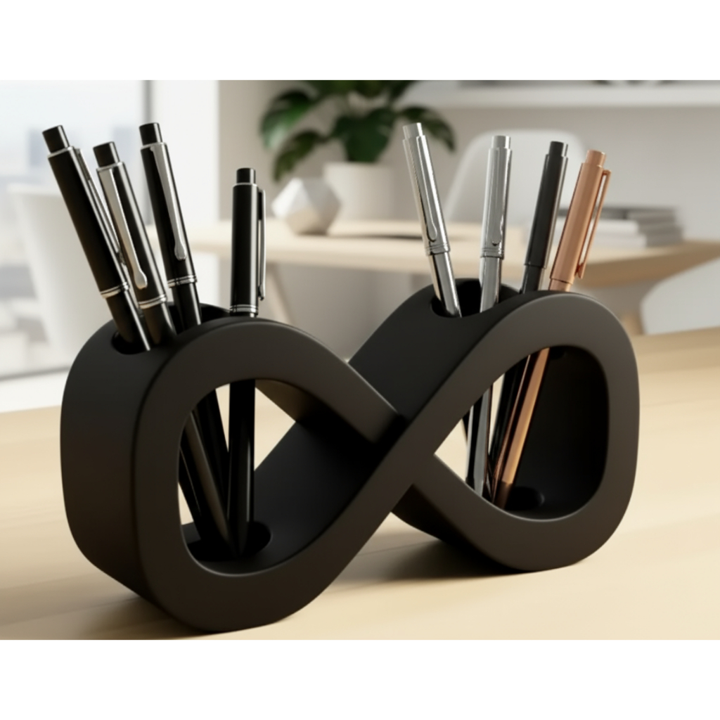 Porta-Canetas Infinito Black Edition | Design 3D Exclusivo ...