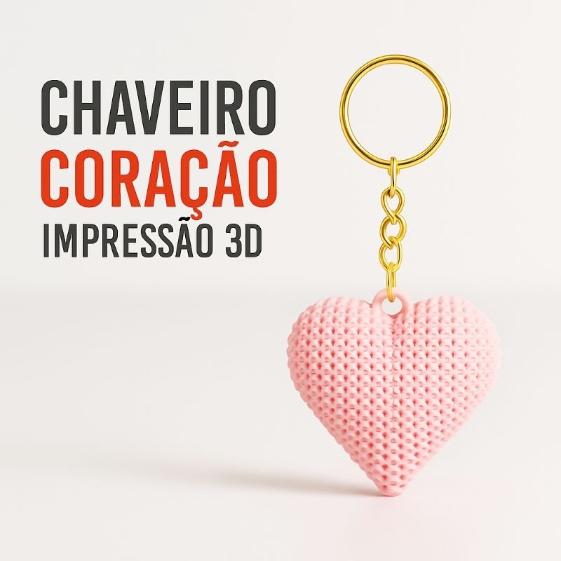 Chaveiro Coração 3D Textura Crochê - Pingente Mochila e Estojo ...
