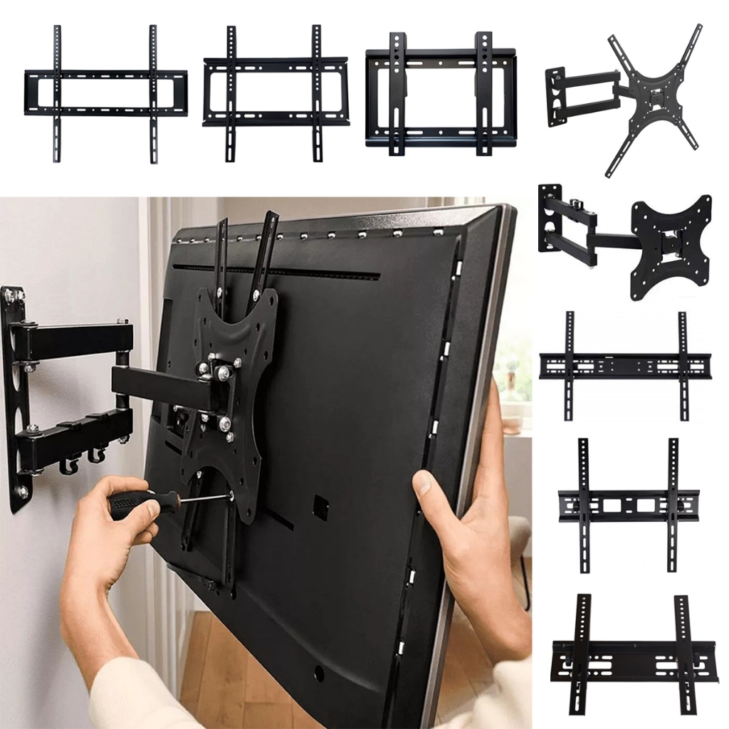 Suporte TV Tri Articulado de Parede - 16" 32" 40" 42" 43" 47" 50" 55 ...